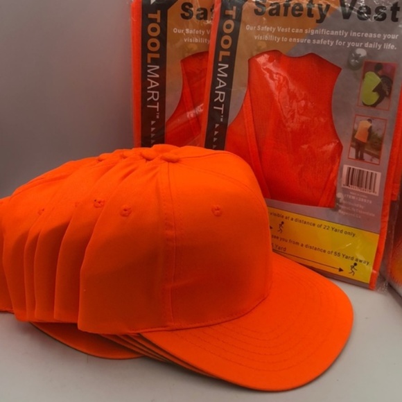 Accessories | Lot Of 6 Orange Neon Mens Caps | Poshmark